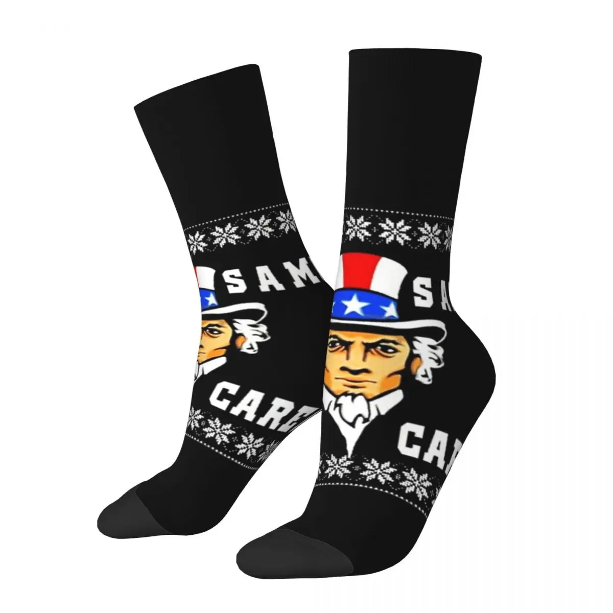 Funny-Crazy-Compression-Sock-for-Men-Doesn-t-Care-Snowflakes-Hip-Hop ...