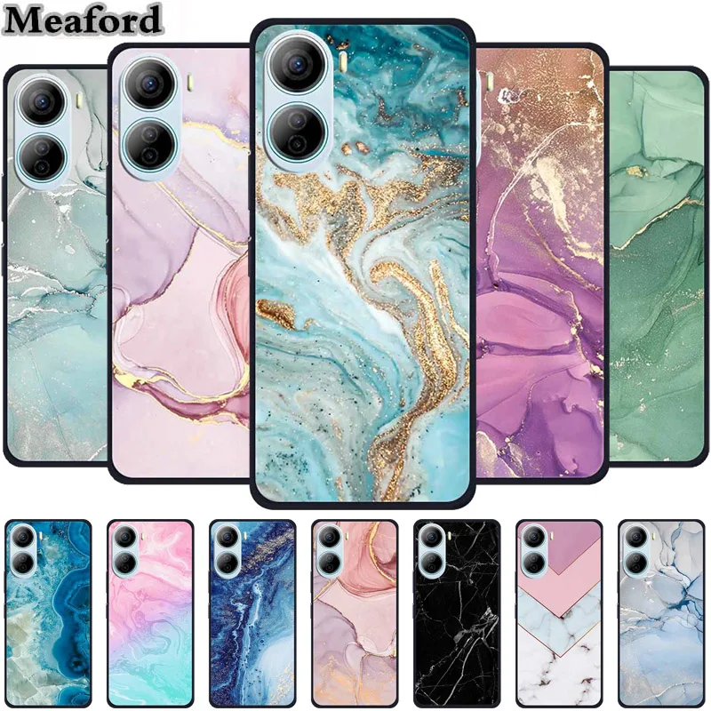 For ZTE Libero 5G IV Case Marble Cartoon TPU Bumper Back Cover Phone ...