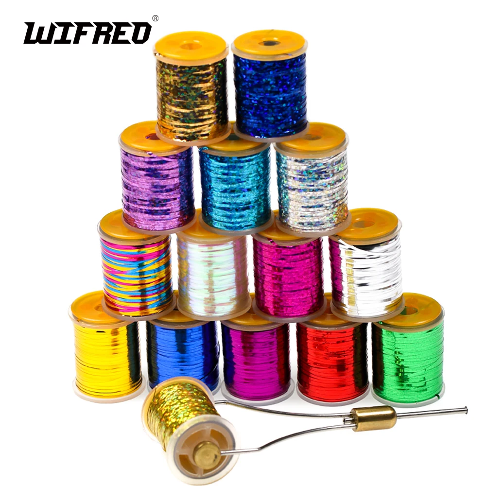 Wifreo-0-3mm-1mm-Holographic-Tinsel-Fly-Tying-Flat-Mylar-Tinsel-Flash ...