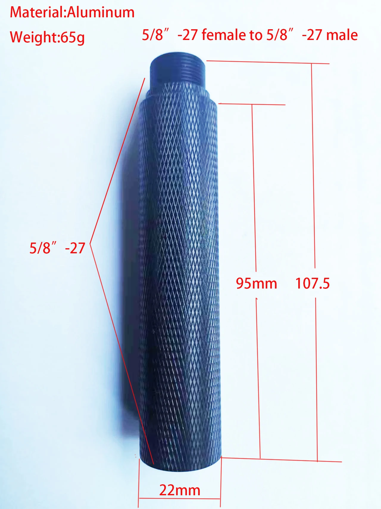 새로운 디자인의 책상 스탠드용 4.2 "(107.5mm) 연장 튜브, 베타 56 에서 다양한 마운트 5/8"-27 female to 5/8 "-27 male 어댑터