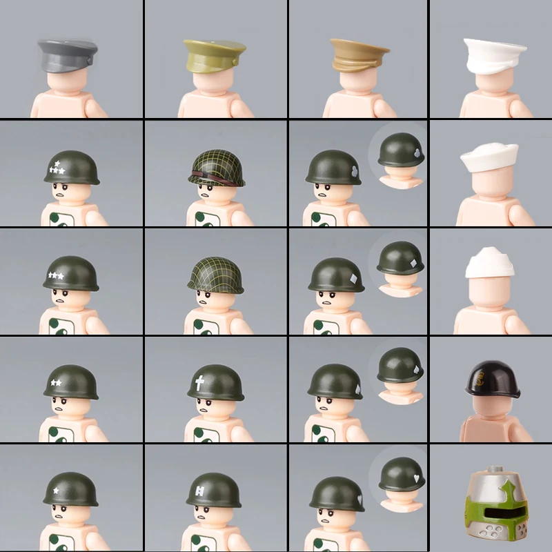 MOC-City-Hat-Building-Blocks-WW2-US-Army-Military-Soldier-Figures ...