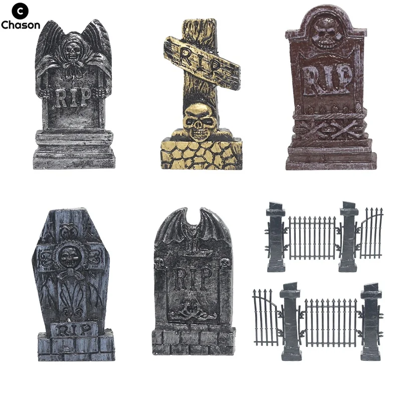 5pcs-Mini-RIP-Tombstones-Skulls-DIY-Cemetery-Coffin-Graveyard-Miniature ...