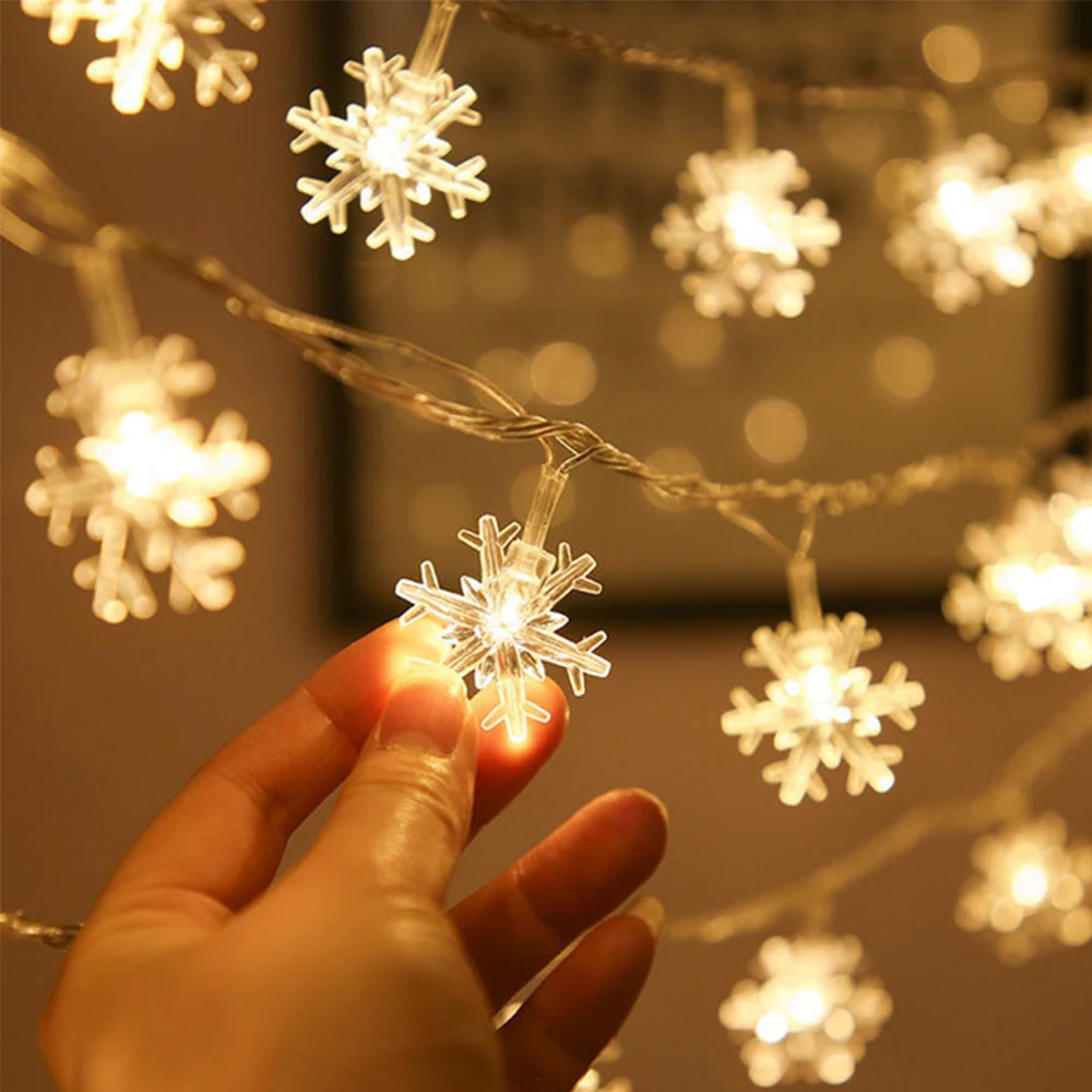 Festoon-Led-Snowflake-Snow-String-20-30-50-100-Lights-Christmas ...