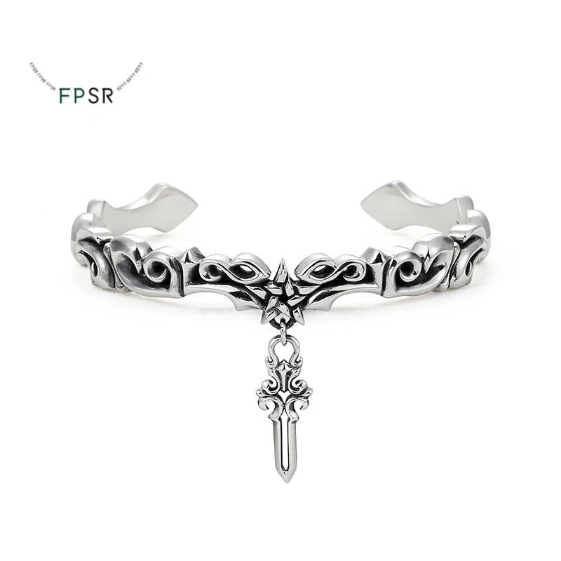 SRYJ-S925-Silver-Vintage-Vine-Bracelet-Heavy-Industry-Five-pointed-Star ...