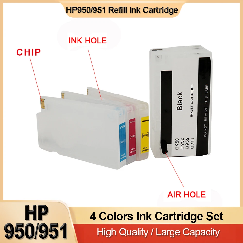 For HP 950 951 Refillable Ink Cartridges With Arc Chips For HP ...