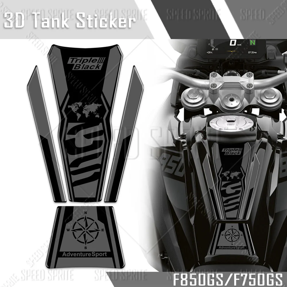 3D-Motorcycle-Tank-Pad-Sticker-Protector-Triple-black-40-years-Decal ...