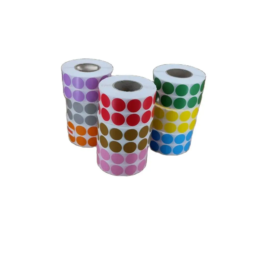 Round 1cm sticker 10000pcs/roll colorful Self Adhesive Thermal Label ...