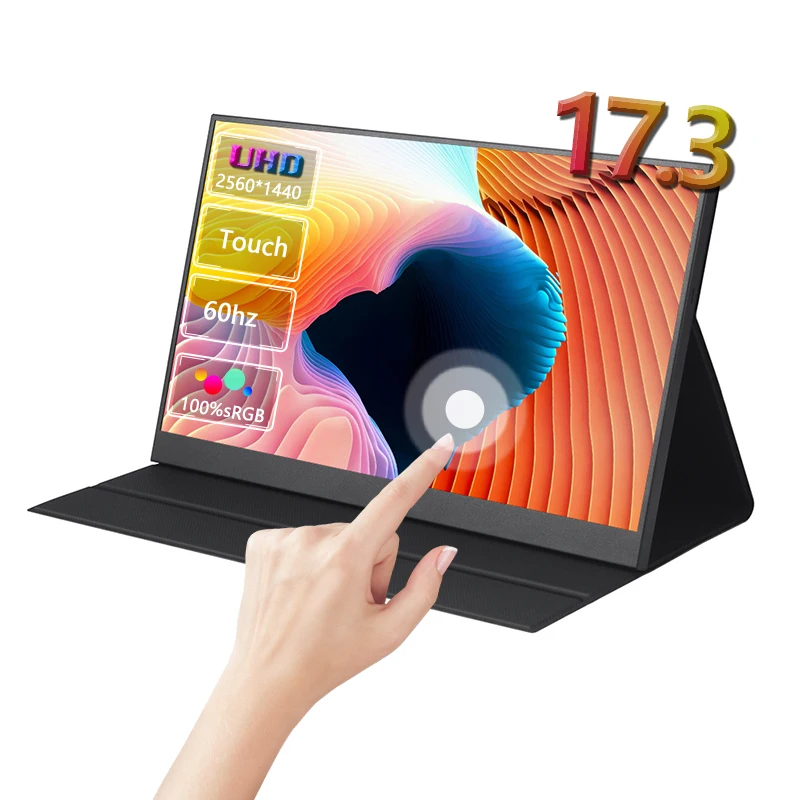 15.6/17.3 Polegada 2K Monitor Portátil Touchscreen 2560*1440 HDR 100% ...