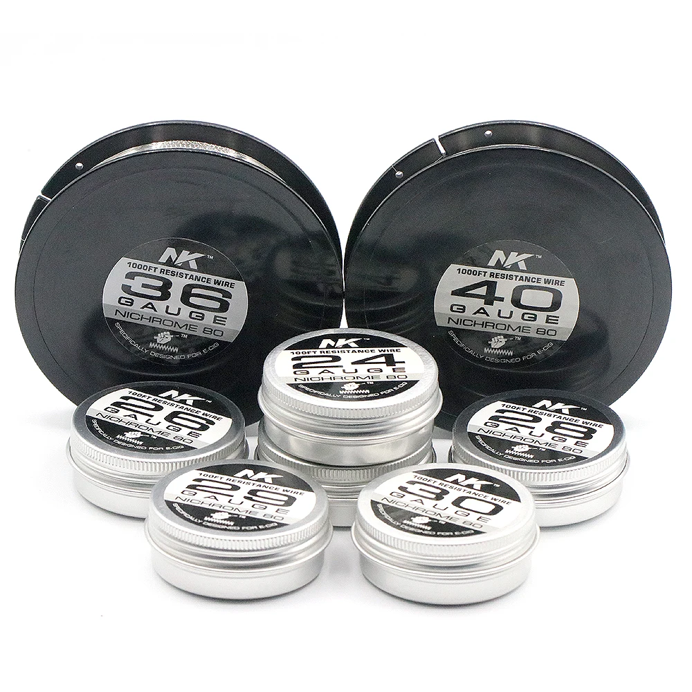 Nk 100/500/1000 pés ni80 26ga 27ga 28ga 36ga 38ga 40ga aws calibre nichrome rta rda rba diy ...