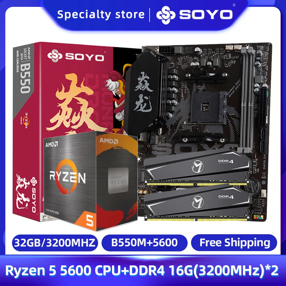 Soyo Brand New B550m Motherboard With Amd Ryzen 5 5600cpu Gaming Kit ...