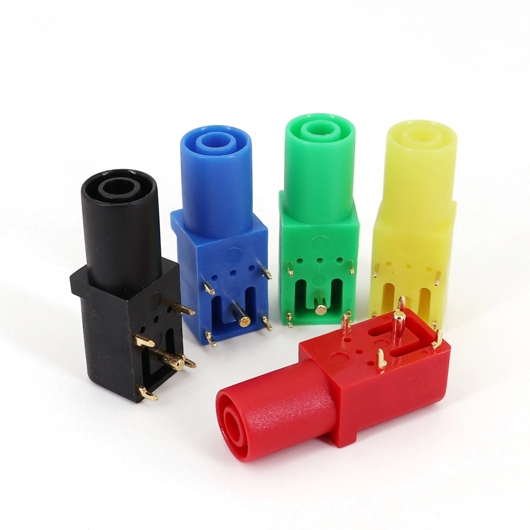 5Pcs Gold-Plated Safety Insulated 4mm Banana Female Jack Right Angle ...