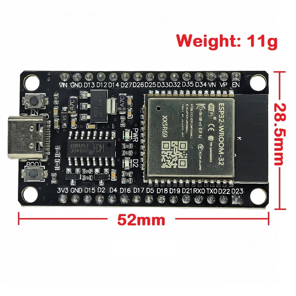 Placa De Desenvolvimento Tipo-c Usb Ch340c Wifi Bluetooth Potência Ultra Baixa Dual Core Esp32 ...