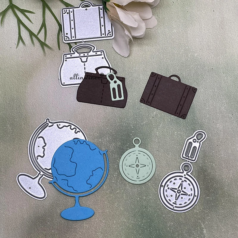New-Globe-travel-luggage-compass-DIY-Craft-Metal-Cutting-Die-Scrapbook ...