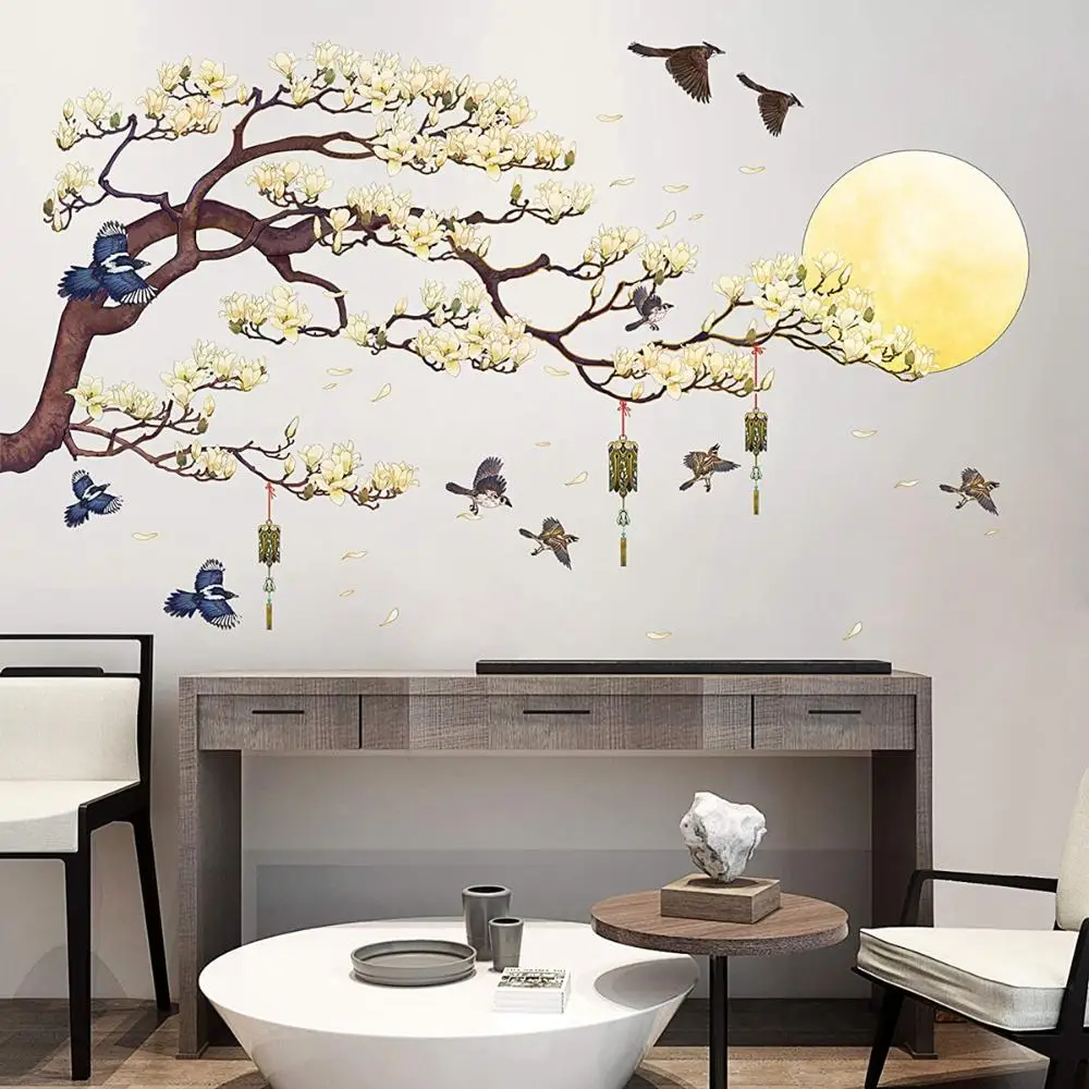 1-PCS-Chinese-Style-Full-Moon-Wall-Sticker-Simple-Self-Adhesive-Flying ...