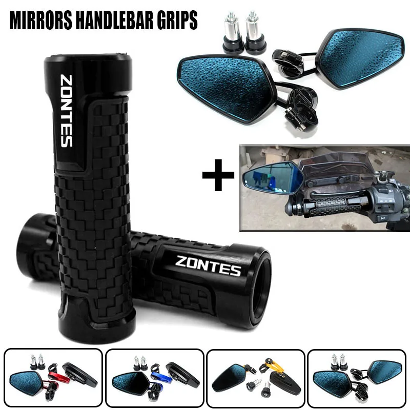 Motorcycle-View-Bar-End-Side-Rearview-Mirrors-handlebar-Grips-For ...