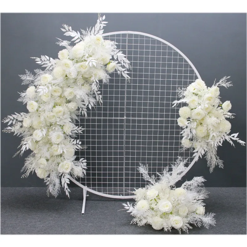 Pure White Luxury Wedding Decoration Artificial Flower Backdrop Wedding ...