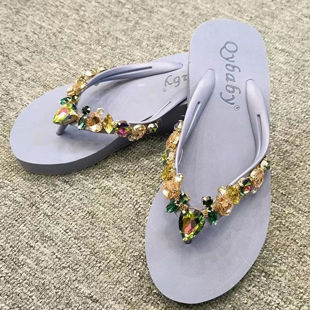 New-Summer-Fashion-Rhinestones-Flip-Flops-Women-Sandal-Shoes-Ladies ...