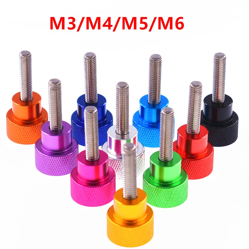 2pcs Aluminum Alloy Thumb Screw M3 M4 M5 M6 Aluminum Knurled Head ...