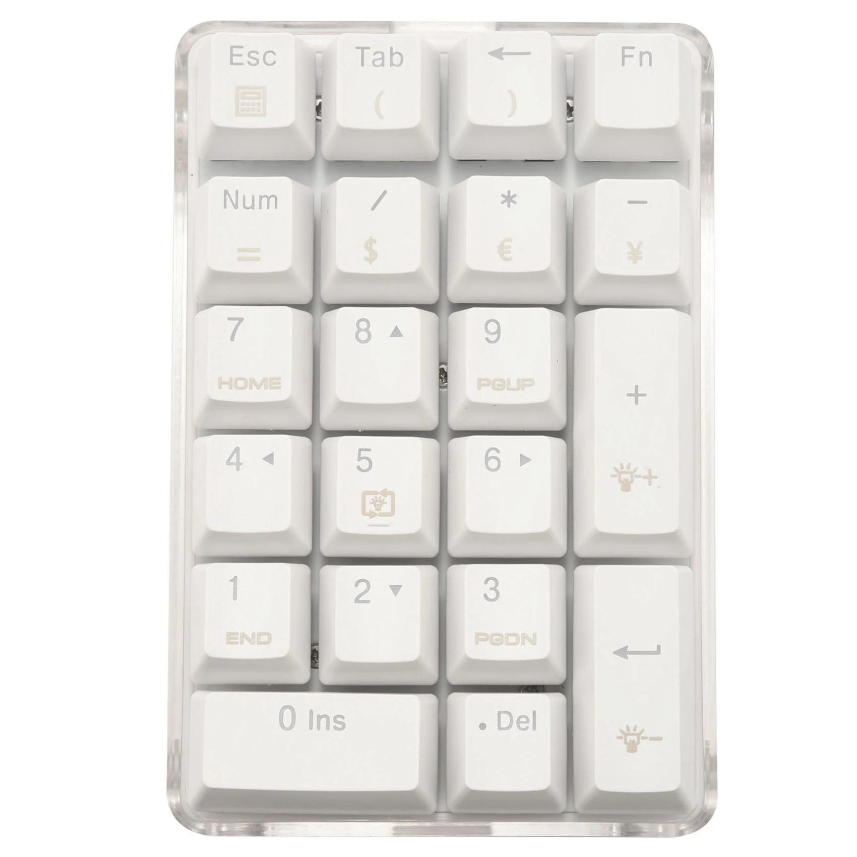 21-Keys-White-Backlit-Mechanical-Numeric-Keypad-Numpad-with-Cherry-Blue ...