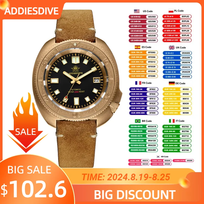 ADDIESDIVE-Top-brand-CUSN8-Bronze-Case-Automatic-Mechanical-Watch-200M ...