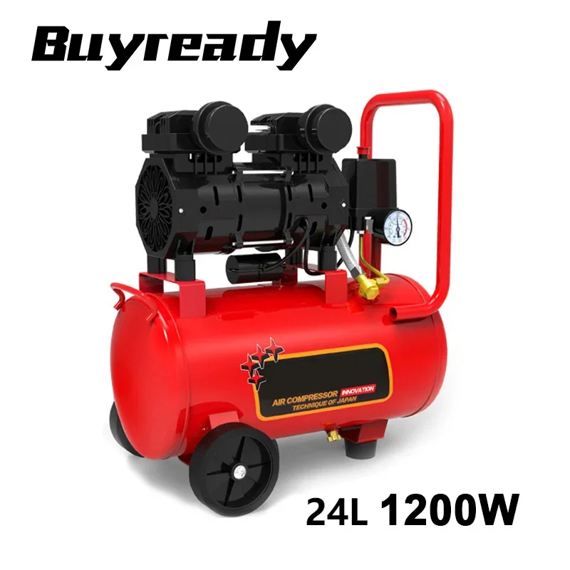 220V-24L-1200W-Oil-Free-Silent-Air-Compressor-Small-Air-Pump-Industrial ...