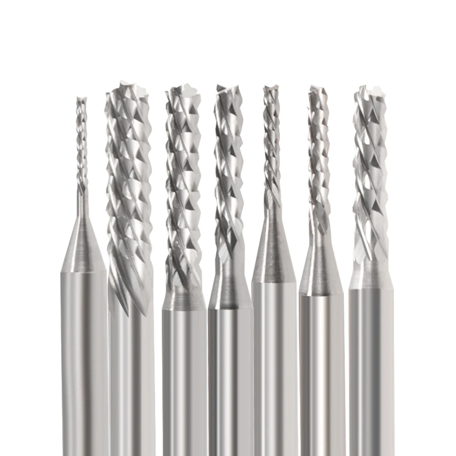 10PCS-Down-Cut-PCB-Milling-Cutter-Solid-Carbide-Corn-Teeth-End-Mills ...