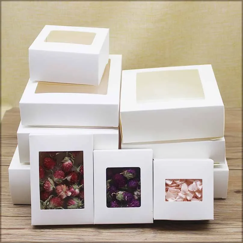 10pc-Mulit-size-window-box-jewelry-packing-box-white-big-gift-package ...