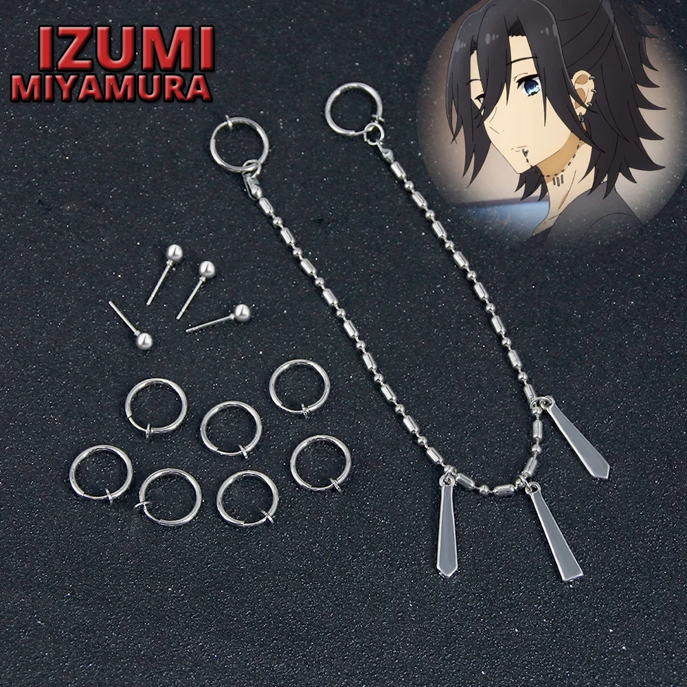 Anime-Horimiya-Miyamura-Izumi-Ear-Clip-Lip-Chain-Earring-Stainless ...