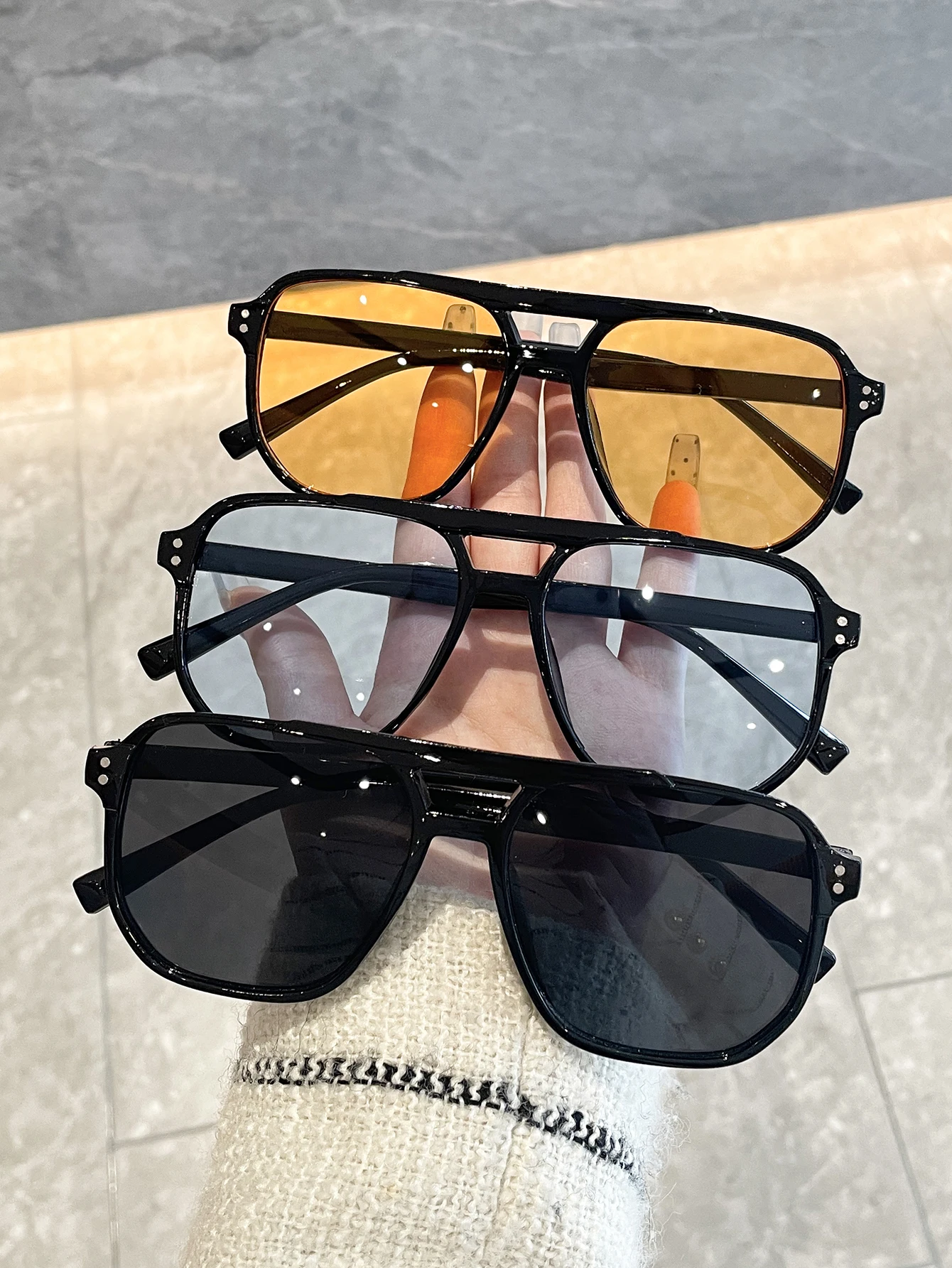 3PCS-Unisex-Pilot-Plastic-Frame-Trendy-Casual-Boho-Sunglasses-For ...