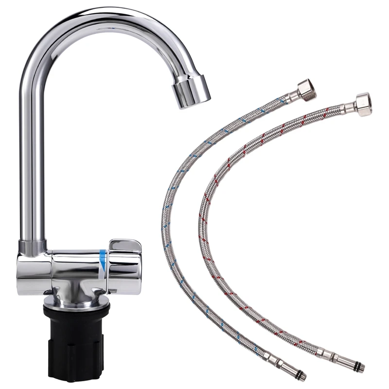 AC17-Foldable RV Faucet Universal For Car Caravan RV 360° Rotation Cold ...