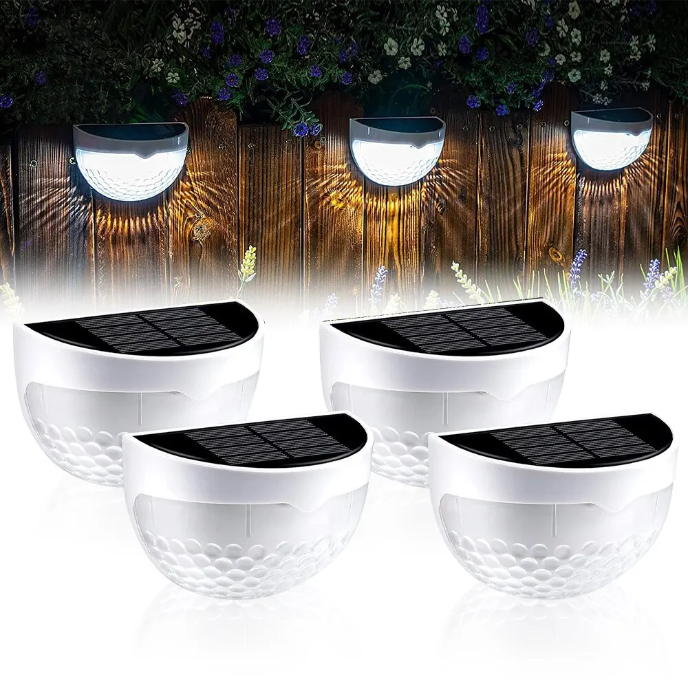 LED Solar Fence Lights Outdoor Waterproof Wall Lights Corrugated Lights ...