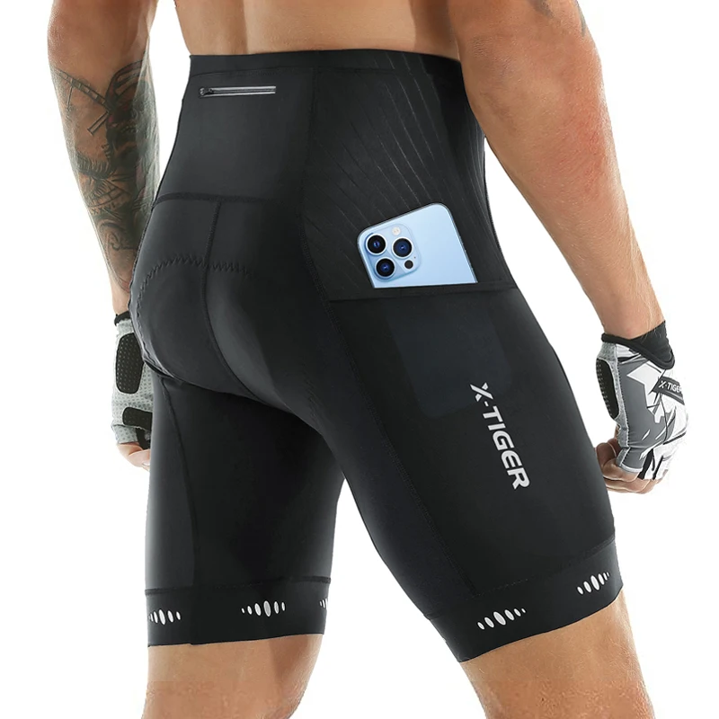 X-TIGRE-Anti-Slip-Shorts-de-Ciclismo-com-Bolsos-5D-acolchoado-Bike ...