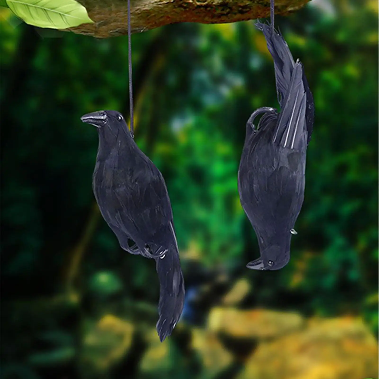 Crow Figurine Fake Decoy Raven 12 Inch Artificial Birds Handmade Model ...