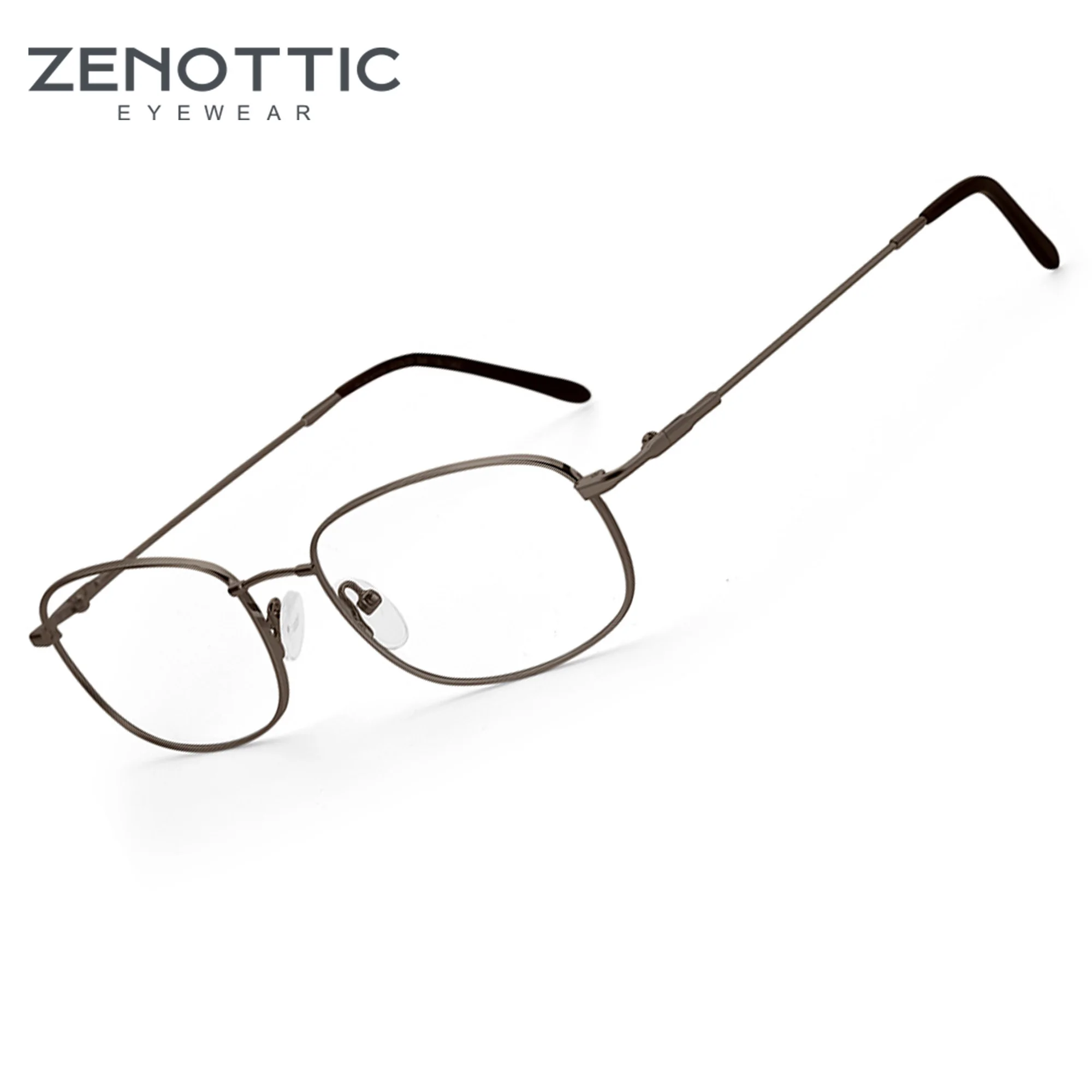 ZENOTTIC Oval Memory Metal Glasses Frame for Women Men Ultralight ...