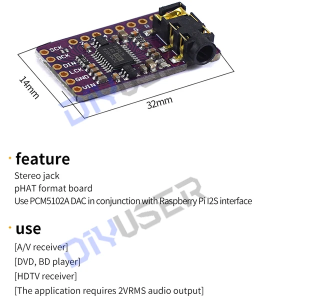 Dvd Converter To Digital PCM5102 DAC Audio Decoder Module - I2S Stereo ...
