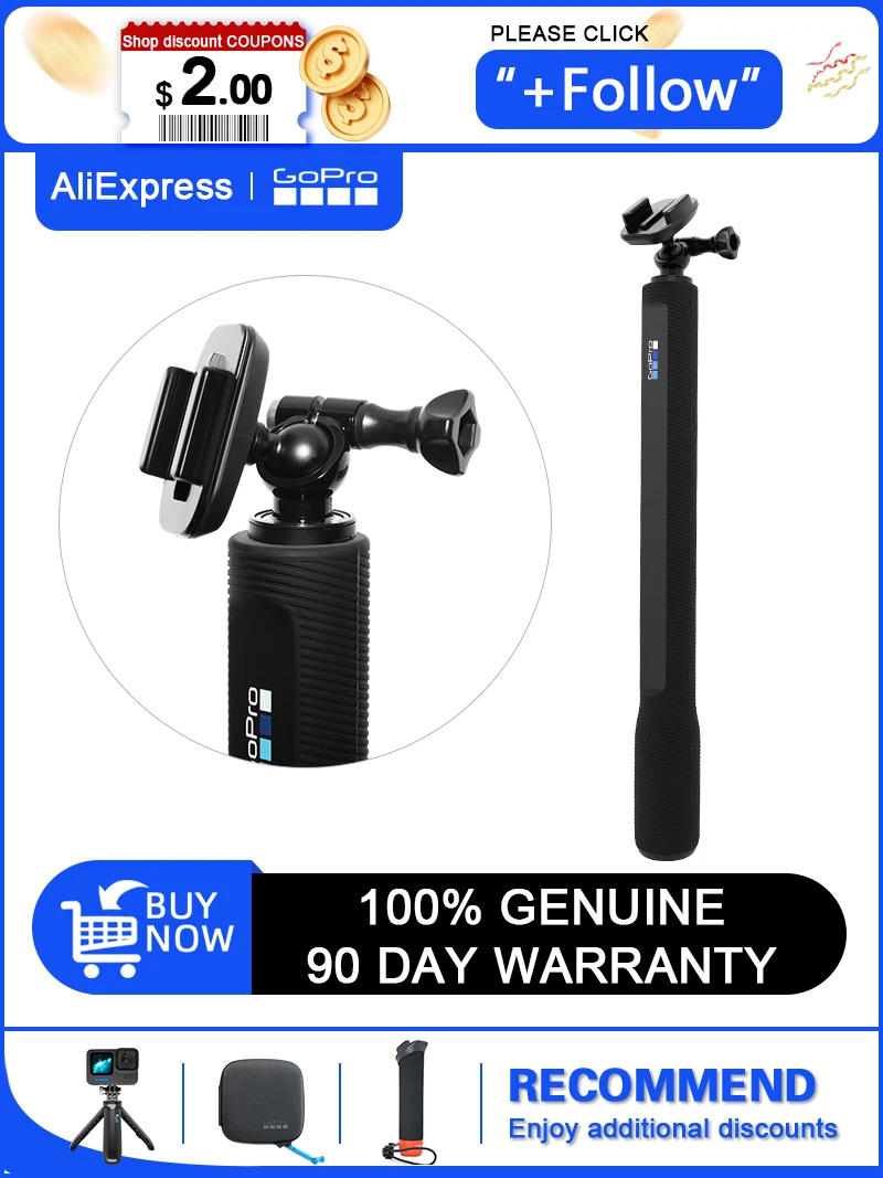 Used-GoPro-EL-Grande-Original-Selfie-stick-Suitable-for-HERO12-11-10-9 ...