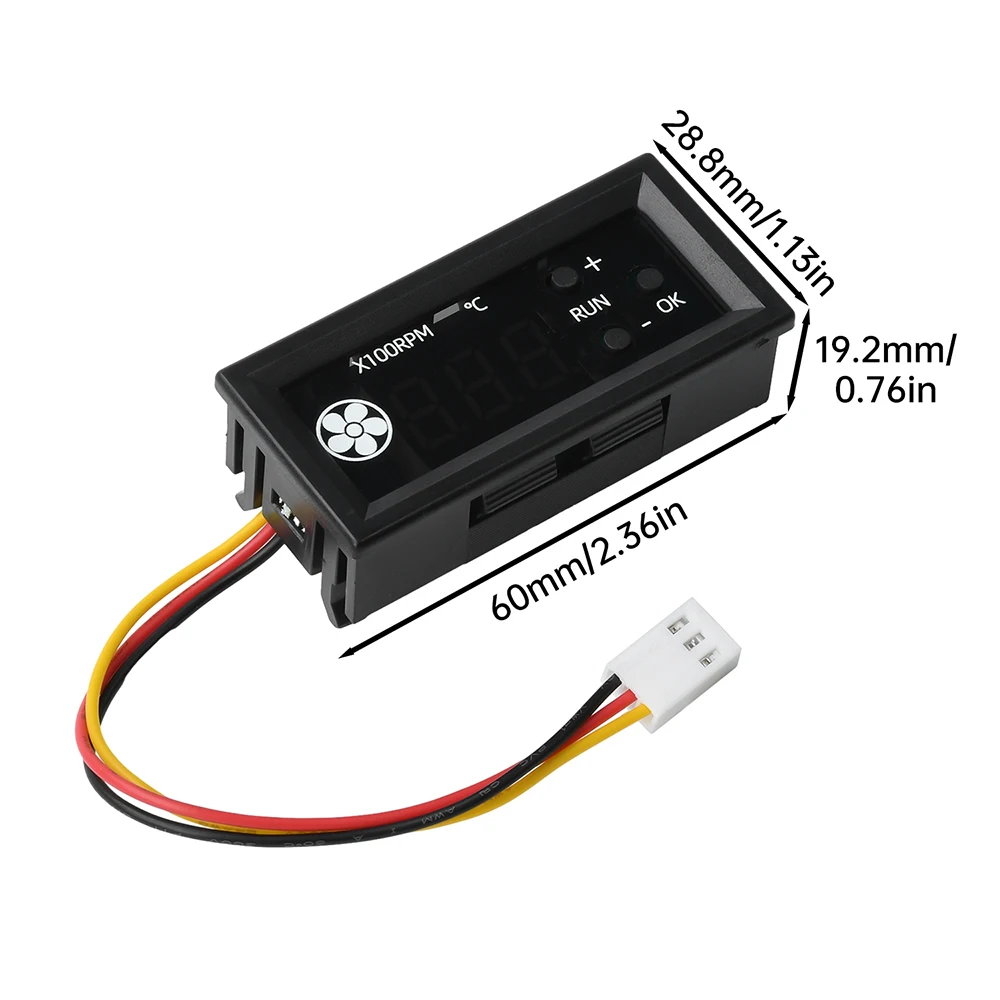 DC12V 4-Wire PWM Fan Temperature Controller Speed Controller LED ...
