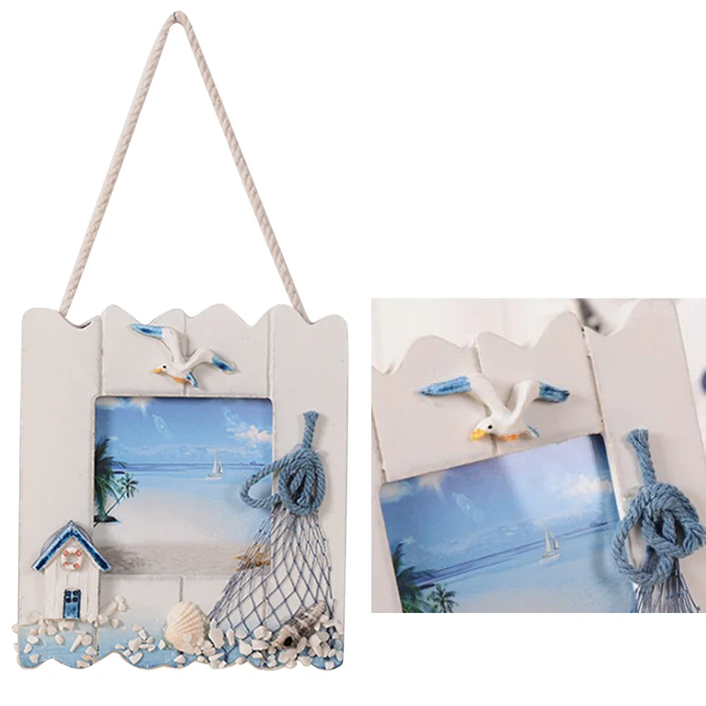 Picture Frame Beach Frames Photo Mediterranean Style Nautical Wooden ...