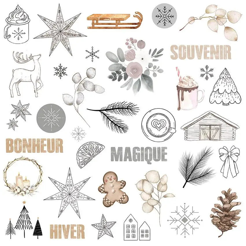 New French Clear Stamp And Cutting Die /Seal For DIY Scrapbooking ...