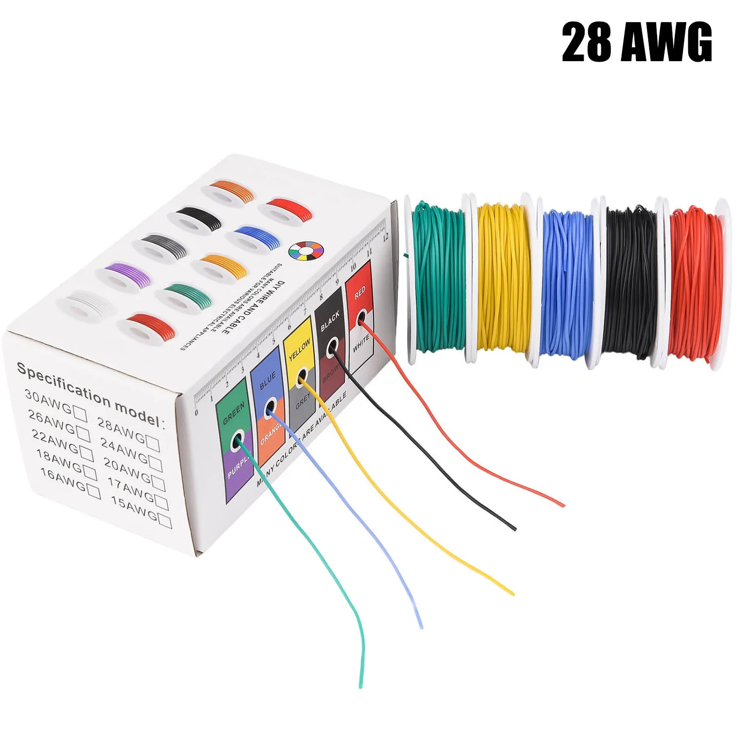 28-AWG-Stranded-Electrical-Wire-28-Gauge-Tinned-Copper-Wires-Flexible ...
