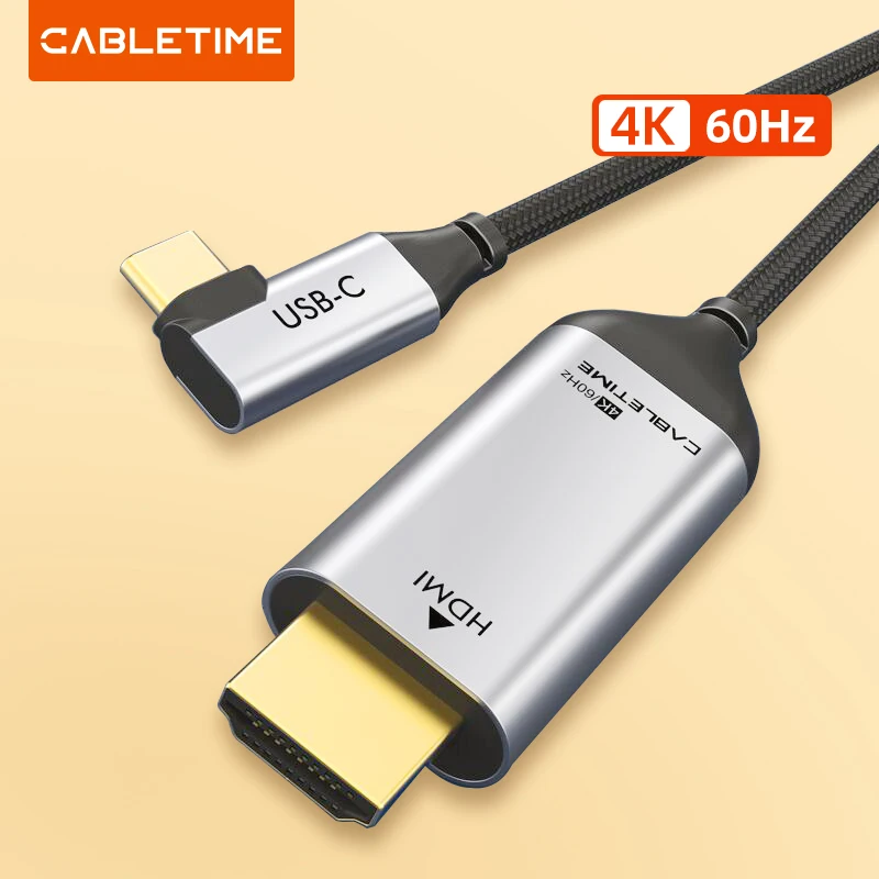 CABLETIME USB C HDMI 케이블 c타입 HDMI 썬더볼트 3 4K 60Hz, 화웨이 맥북 삼성 갤럭시 S8 ...
