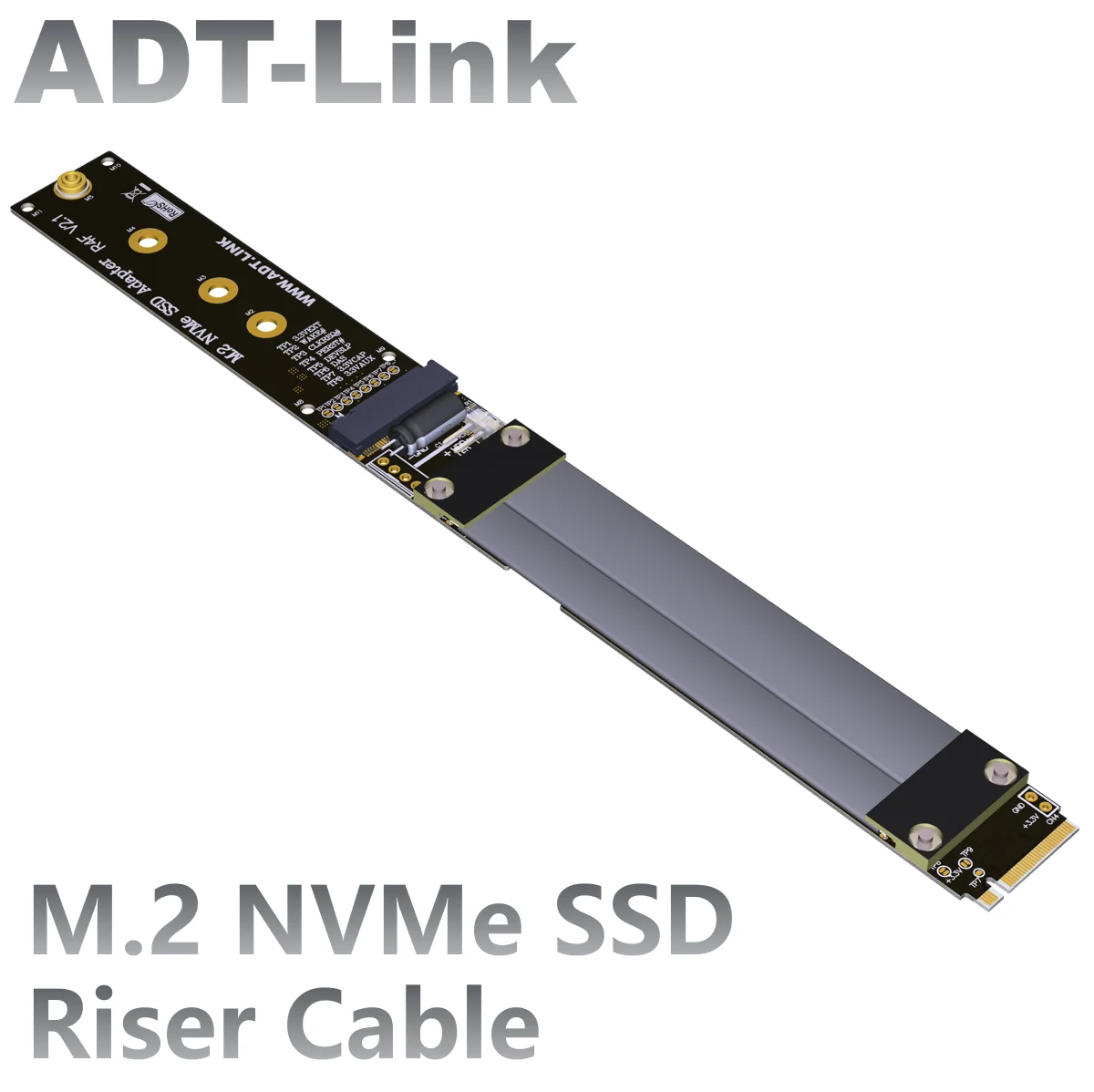ADT-Link M.2 NVMe SSD Extension Cable PCIe 3.0 x4 Full Speed NVMe M-Key ...
