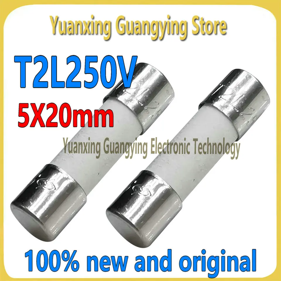 20Pcs T2AL250V 2A 250V SLOW Blow Glass Fuse 6X30mm 2 Amp T2AL Time ...