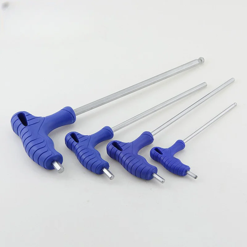 5/6mm Flat Head Hex Key Allen Wrench Alloy Blue T handle Universal ...