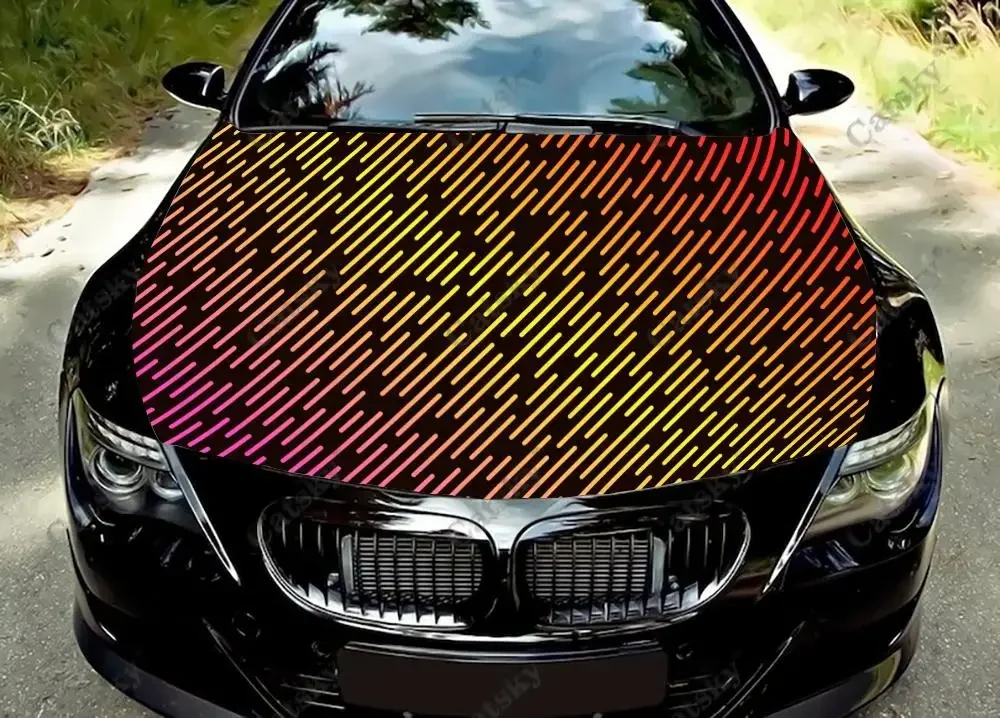 Cool-Geometric-Line-Car-Hood-Vinyl-Stickers-Wrap-Vinyl-Film-Engine ...