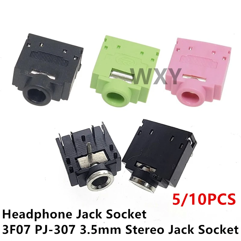 5-10PCS-Headphone-Jack-Socket-3F07-PJ-307-PJ307-3-5mm-Stereo-Jack ...
