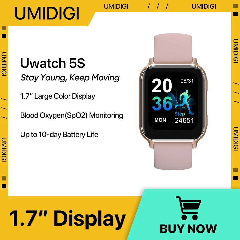 UMIDIGI-Uwatch-5S-Bluetooth-Smart-Watch-1-7-5ATM-Waterproof-SmartWatch-Fitness-Heart-Rate-Blood ...