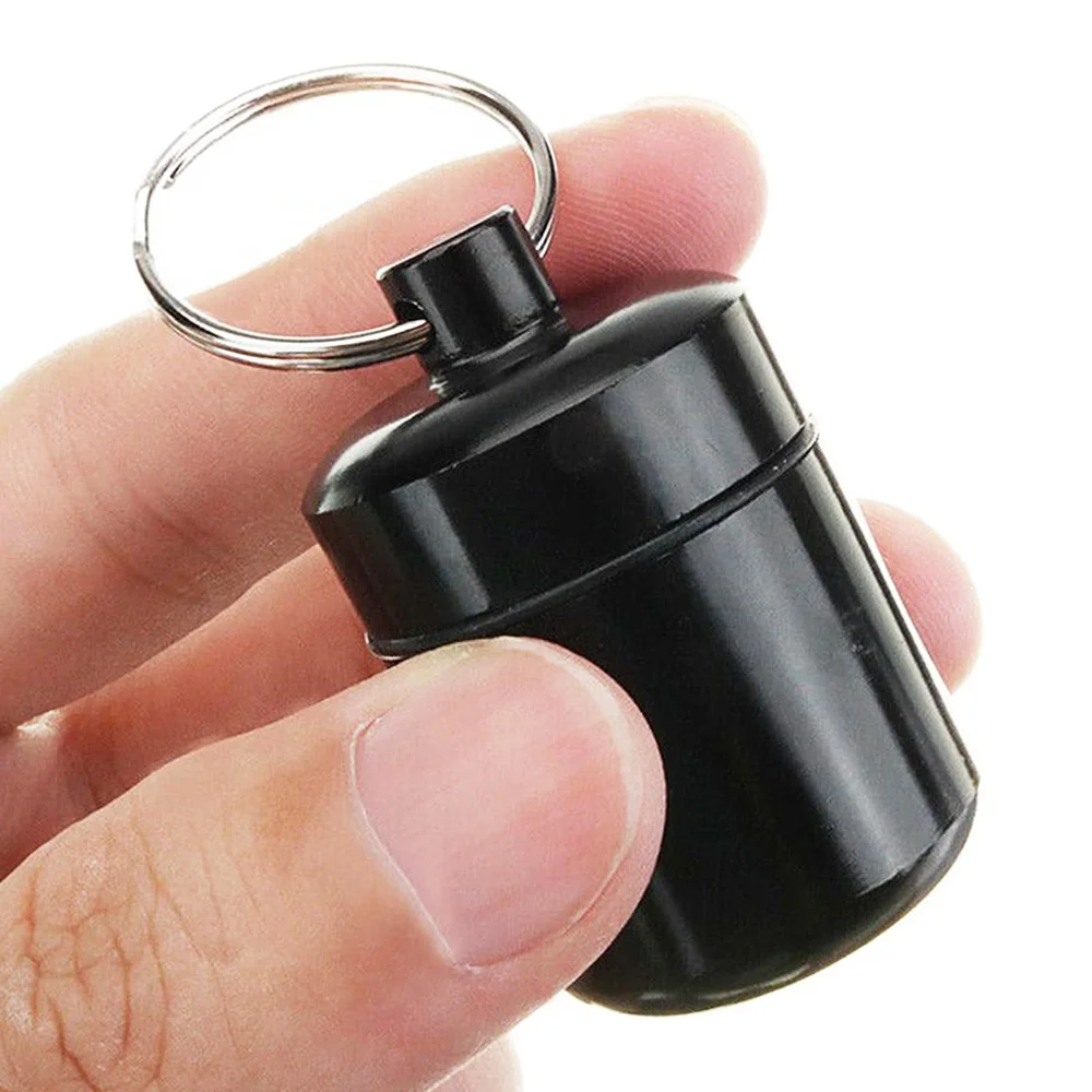 Aluminum-Alloy-Pill-Keychain-Holder-Small-Pill-Box-Pill-Case-Waterproof ...