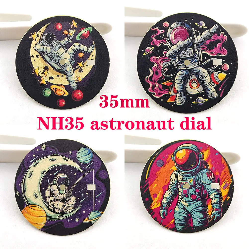 Astronaut element 35mm dial NH35 dial Creative color-printed series ...