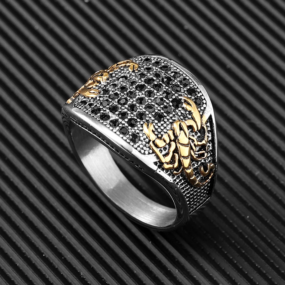 Stainless-Steel-Rings-Scorpion-Inlaid-Gemstones-Trendy-Men-Cool ...